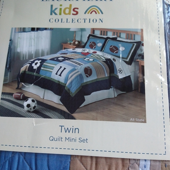 Laura Hart | Bedding | Laura Hart My World Blue Allstate 3pc Twin Quilt ...